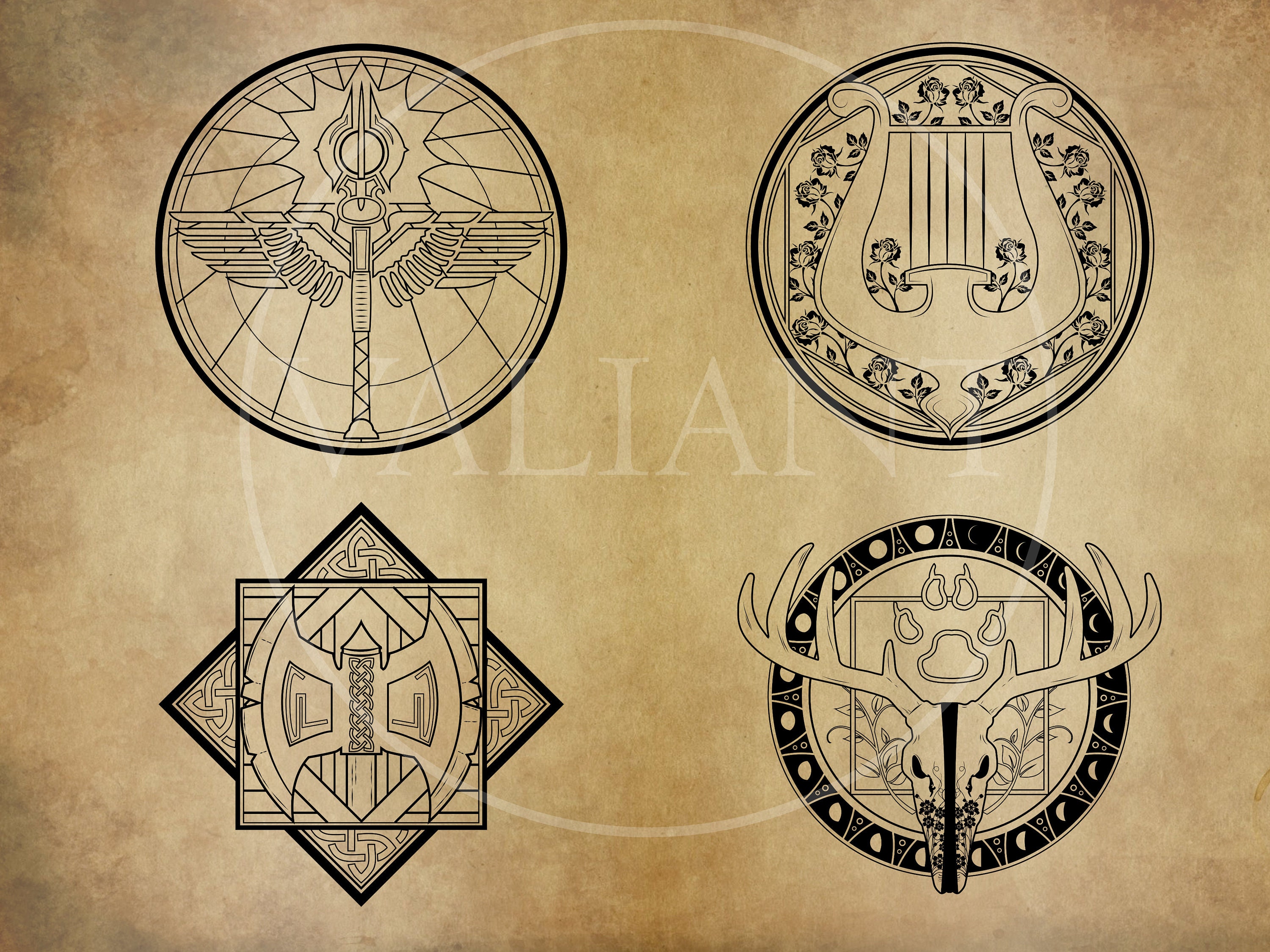 D&D Class Emblems Bundle 12 Classic Character Class Badges - Etsy Australia