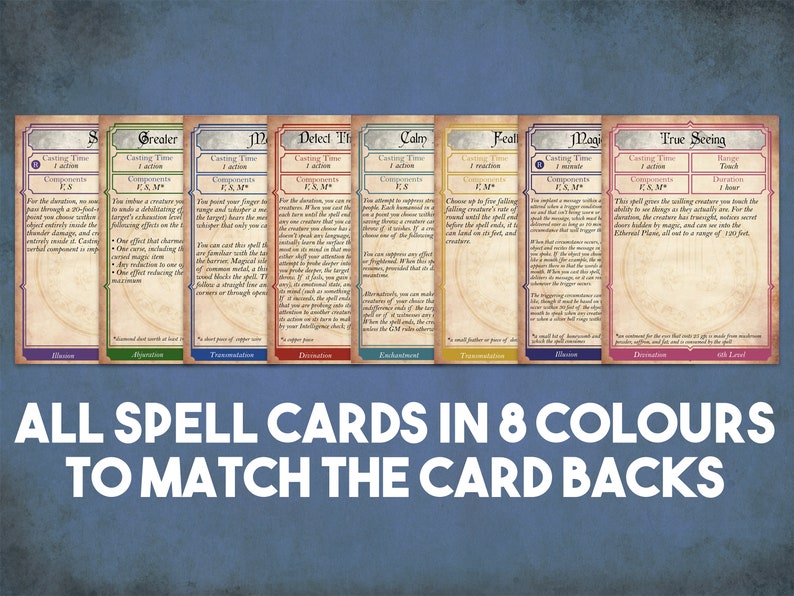 Bard Dnd Spell Cards, Dungeons and Dragons Printable Spell Cards ...