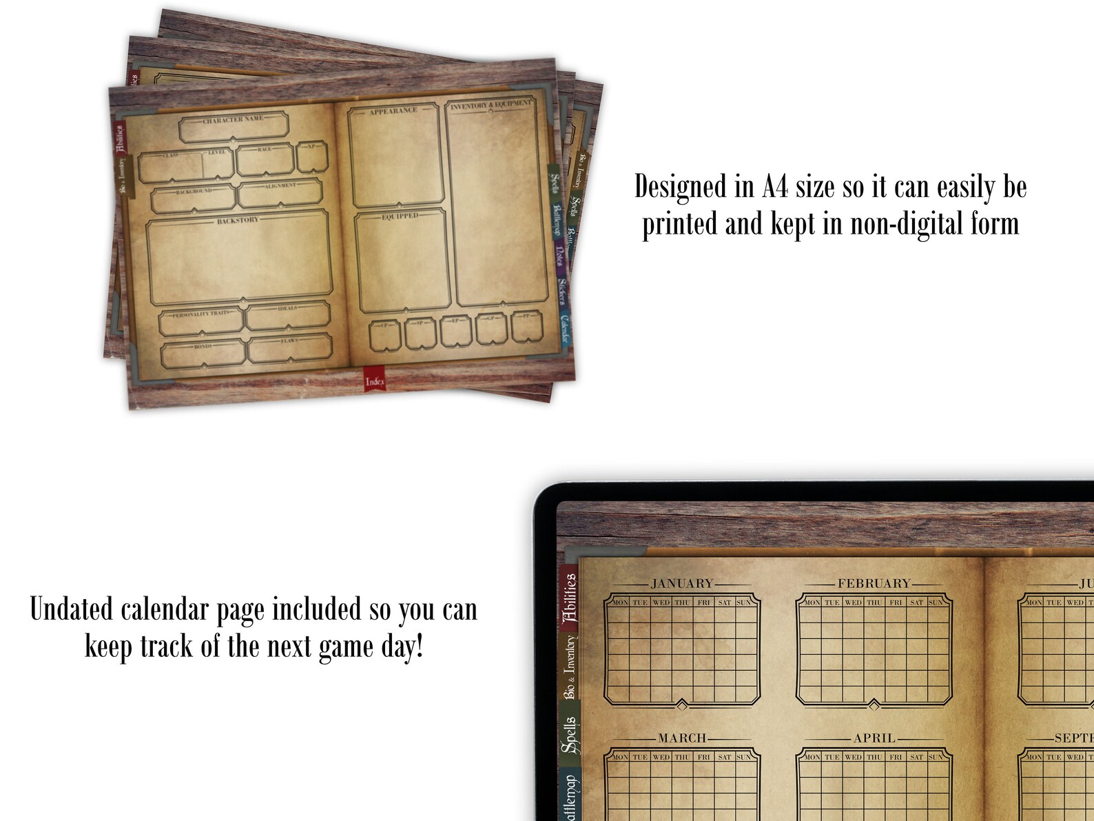 Digital D&D Player's Journal Dnd Character Sheet - Etsy