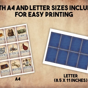 Dnd Item Cards, Dungeons and Dragons Printable Explorer's Pack Cards ...