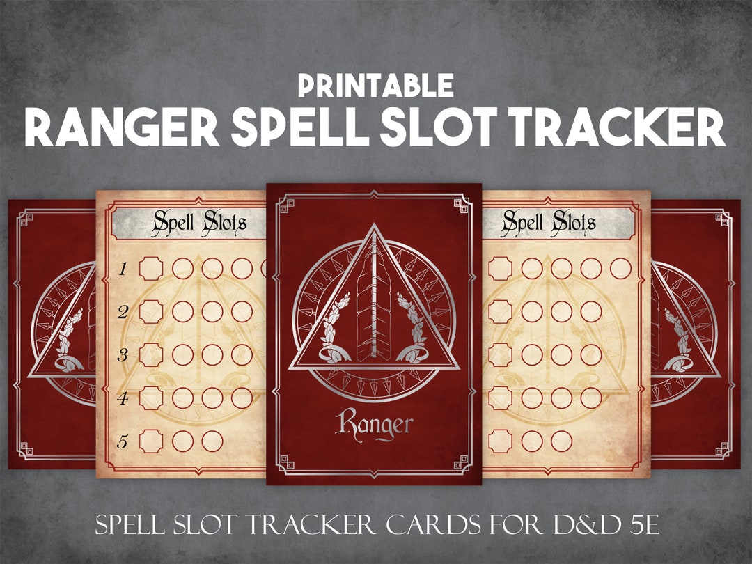 Dnd Ranger Spell Slot Tracker Cards, Instant Download and Print D&D ...