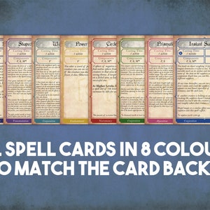 Wizard Dnd Spell Cards, Dungeons and Dragons Printable Spell Cards ...
