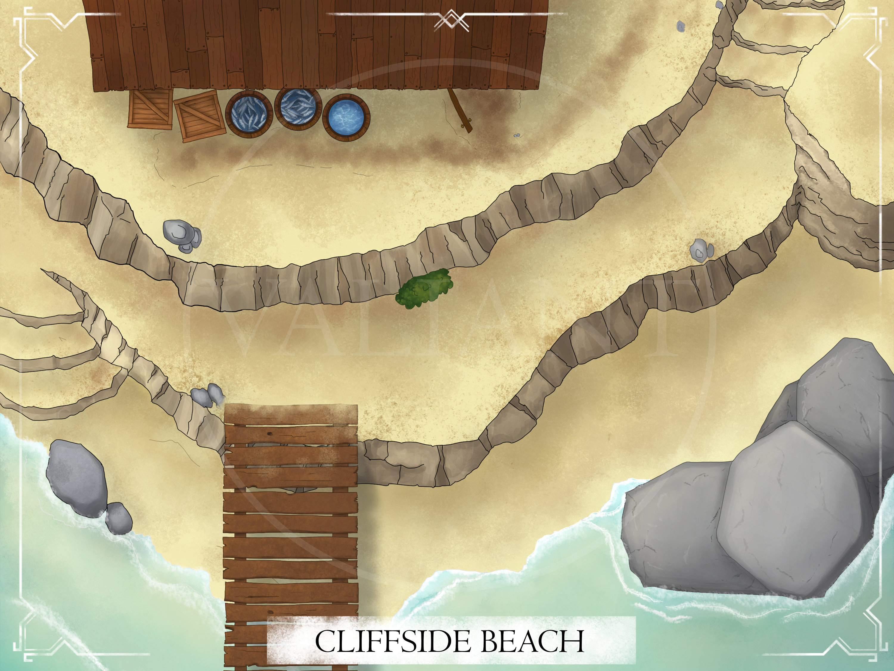 Cliffside Beach Digital Map Pack for Dungeons and Dragons and Table Top ...
