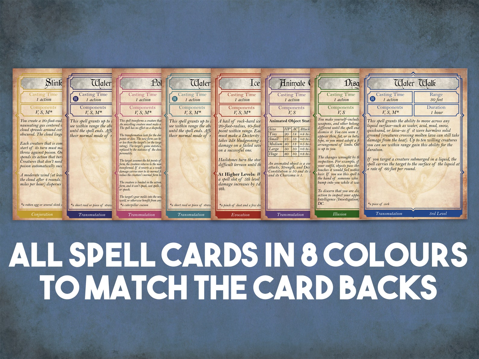 Sorcerer Dnd Spell Cards, Dungeons and Dragons Printable Spell Cards ...
