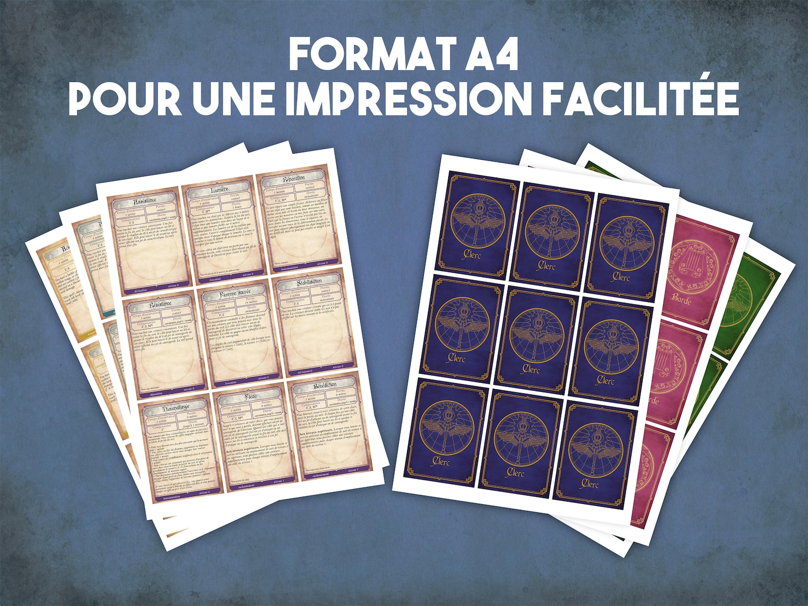 French Printable Dnd Spell Cards Bundle Instant Download Dungeons and ...