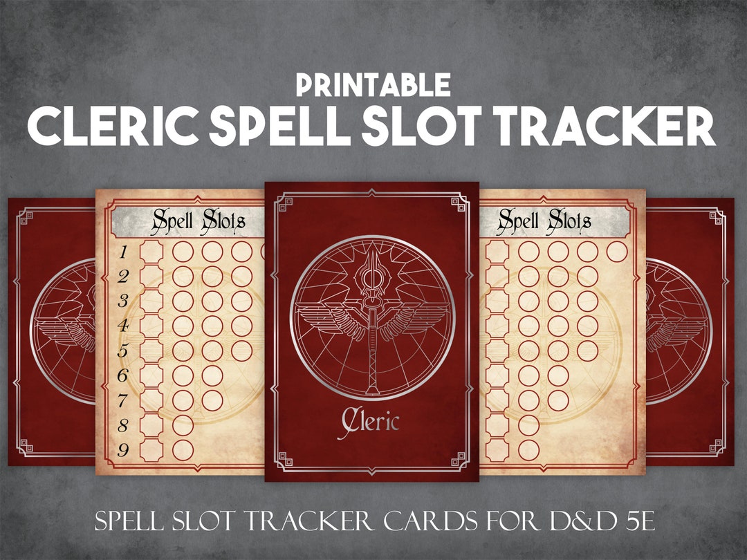 Dnd Cleric Spell Slot Tracker Cards | Instant Download and Print D&D ...