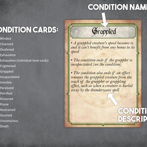 Dnd 5e Condition Cards | Printable Condition Cards | Instant Download ...