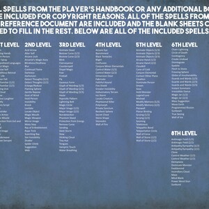 Wizard Dnd Spell Cards, Dungeons and Dragons Printable Spell Cards ...