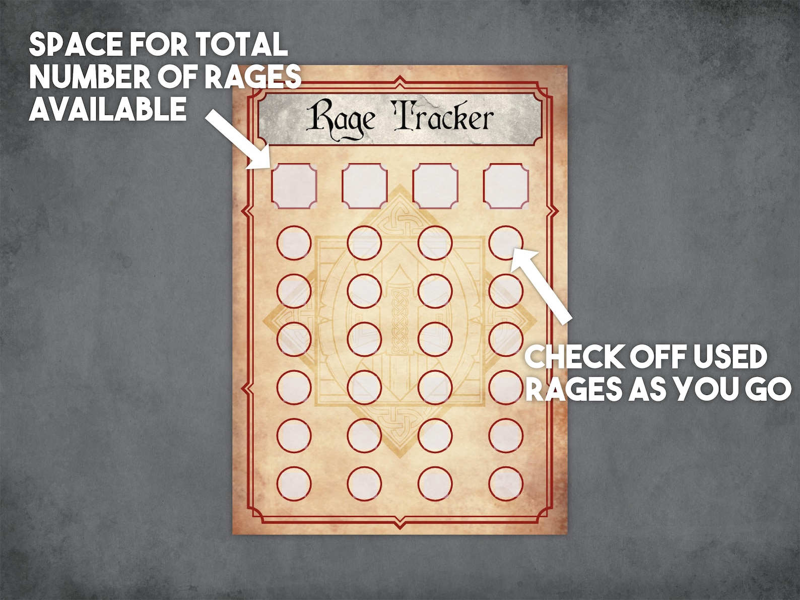 Dnd Barbarian Rage Tracker Cards | Instant Download and Print D&D ...