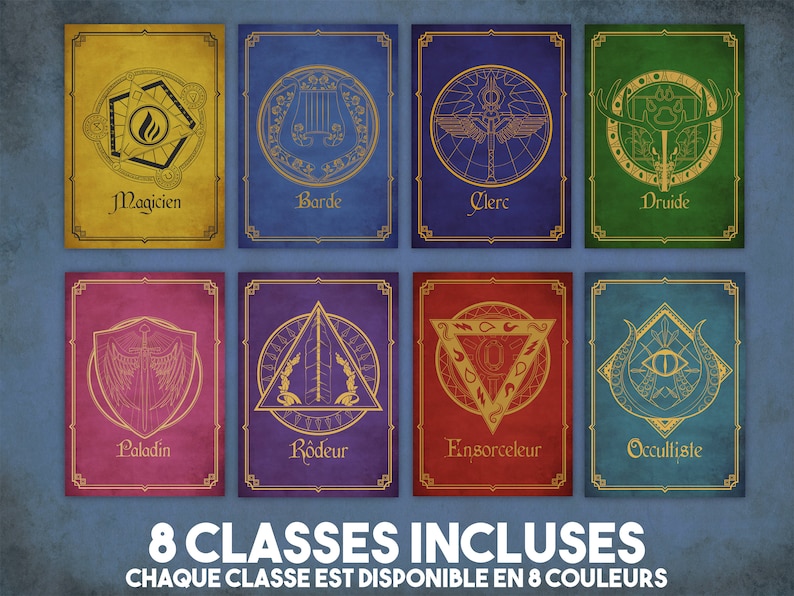 French Printable Dnd Spell Cards Bundle Instant Download Dungeons and ...