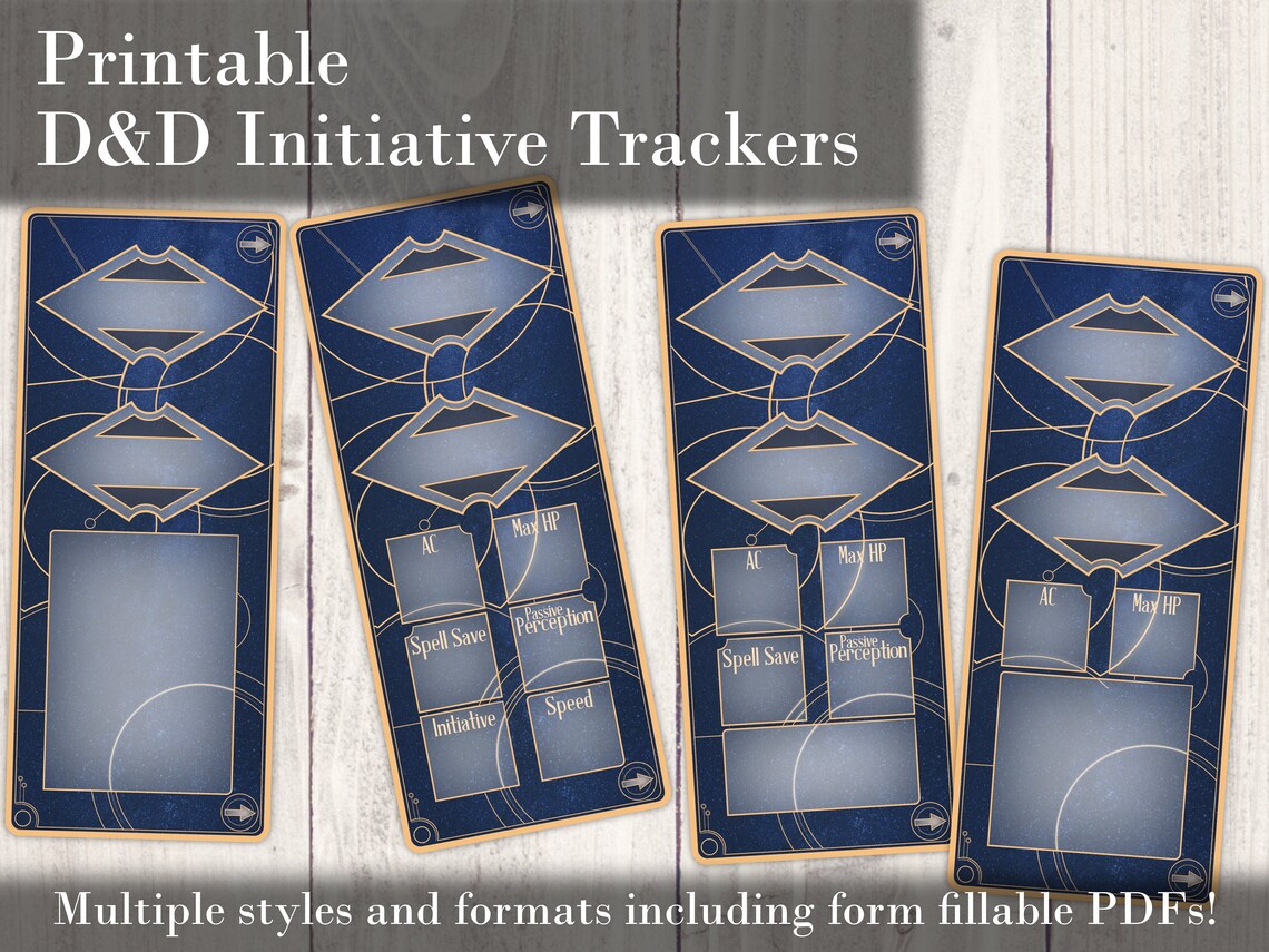 Dnd Printable Initiative Trackers Celestial Style Combat - Etsy