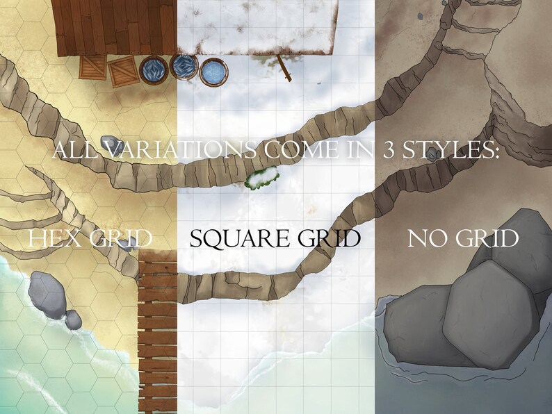 Cliffside Beach Digital Map Pack for Dungeons and Dragons and Table Top ...