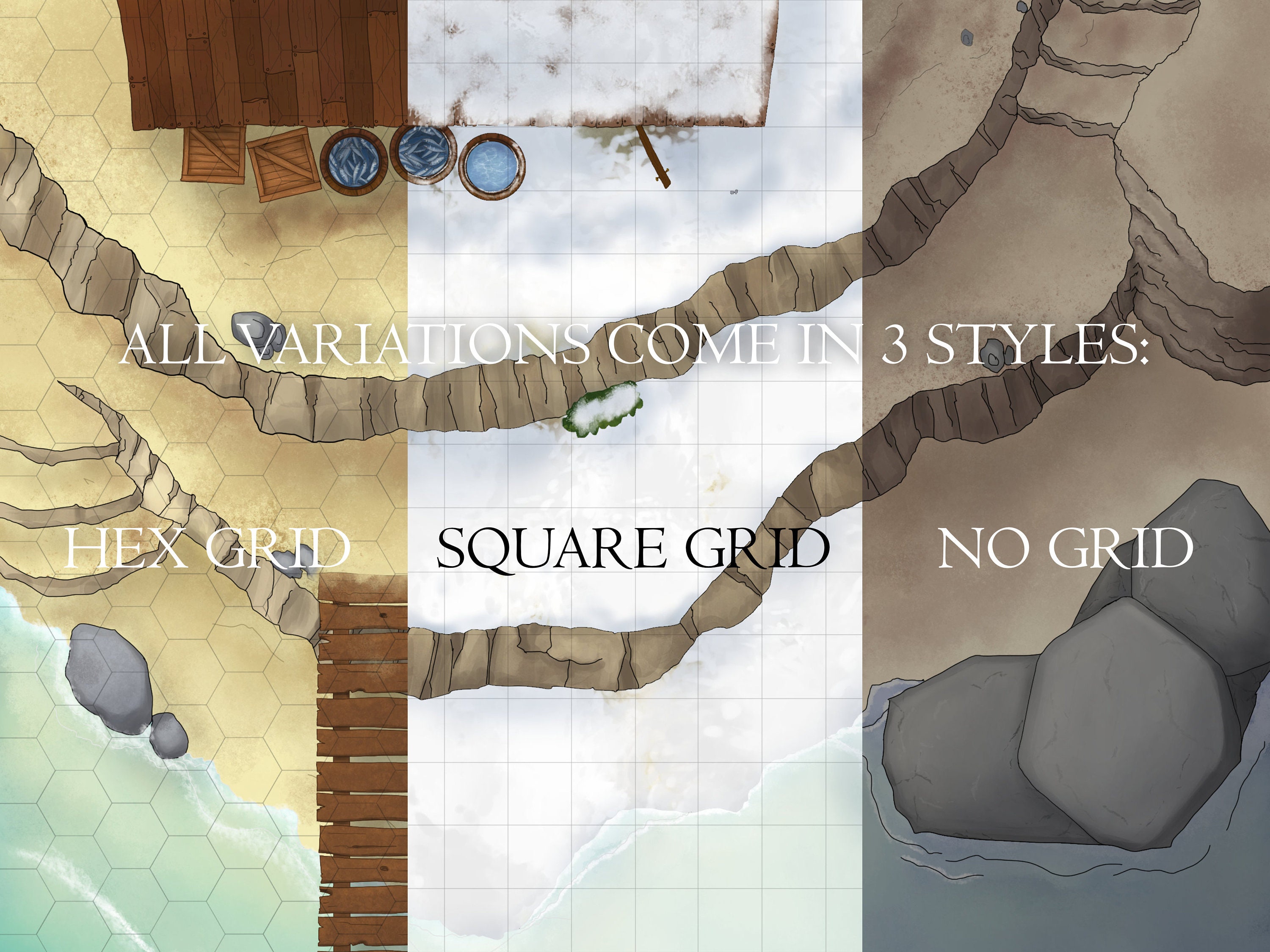 Cliffside Beach Digital Map Pack for Dungeons and Dragons and Table Top ...