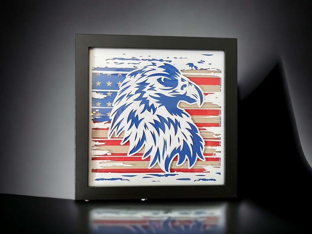 3d Layered Cut American Eagle Wall or Table Decoration 10" - Veteran ...