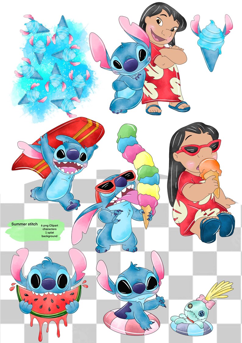Stitch Summer Lilo and Stitch Summer Clipart Clipart Png - Etsy UK