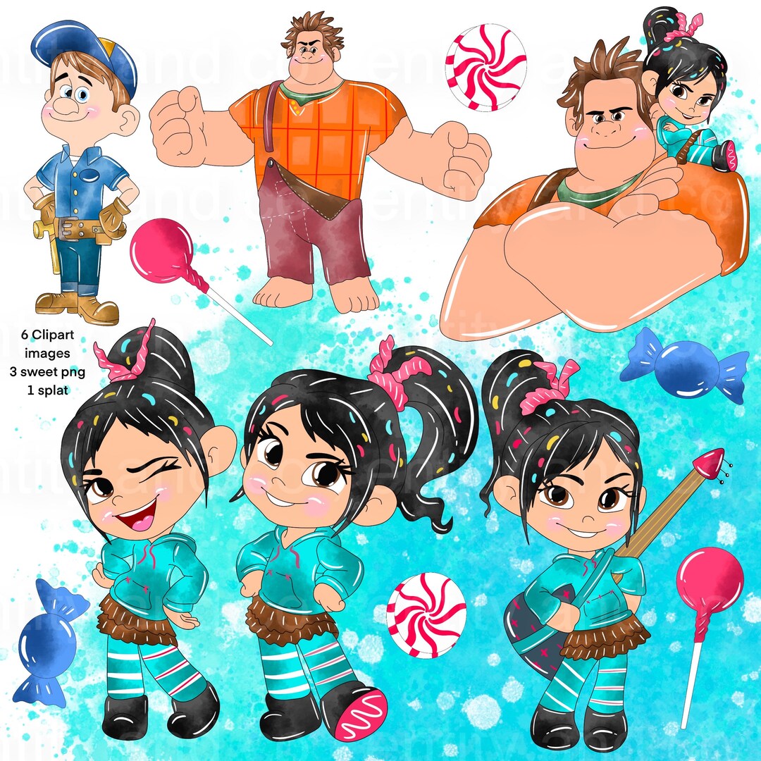 Wreck It Ralph Penelope Clipart Watercolor Clipart Wreck - Etsy
