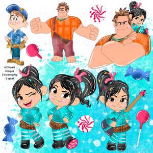 Wreck It Ralph Penelope Clipart Watercolor Clipart Wreck - Etsy