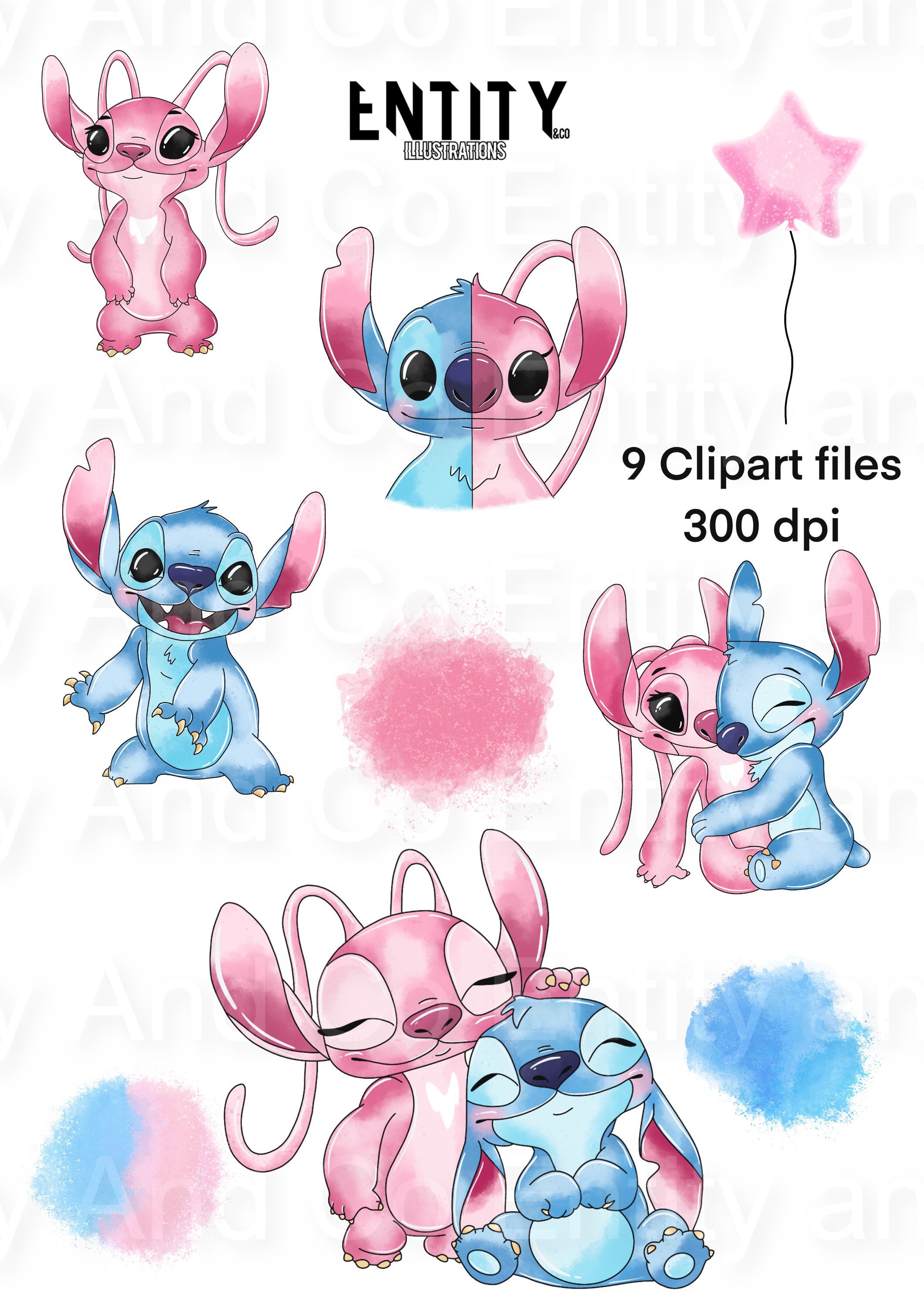 Cute Stitch Clip Art Stitch Water Color Clip Art Stitch - Etsy Singapore