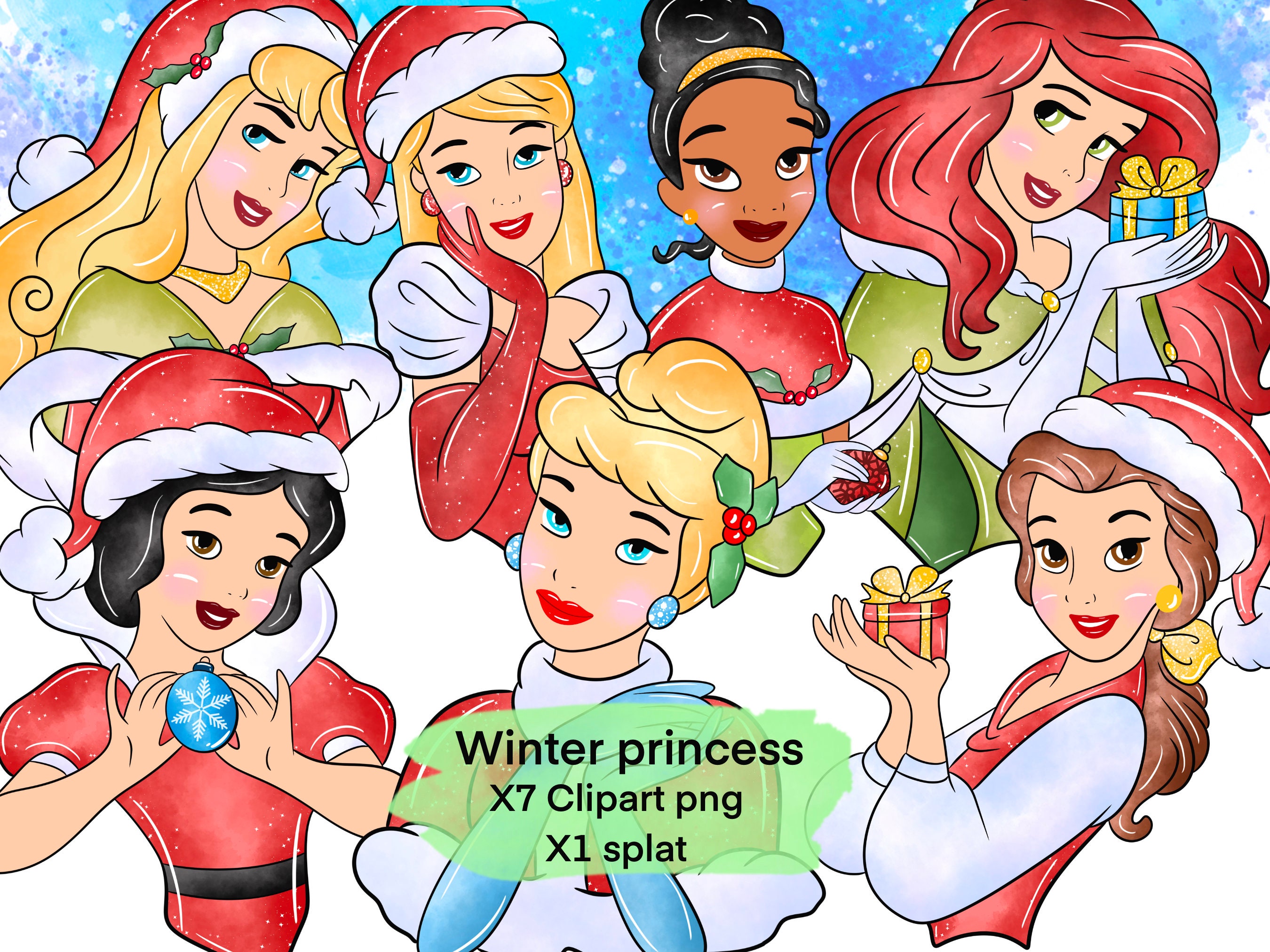 Disney Princess Christmas Clipart