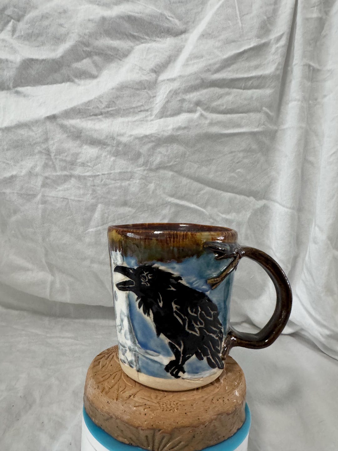 Handmade Raven / Crow Ceramic Mug | Artisan Pottery Coffee Cup | One-of ...