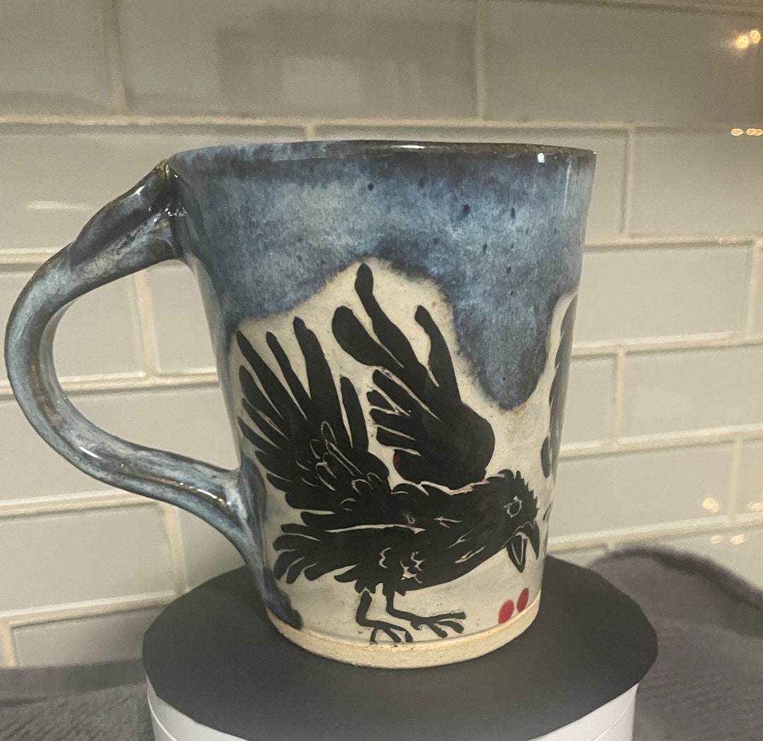 Blue Mist Raven / Crow Handmade Pottery Mug / Made in Canada - Etsy