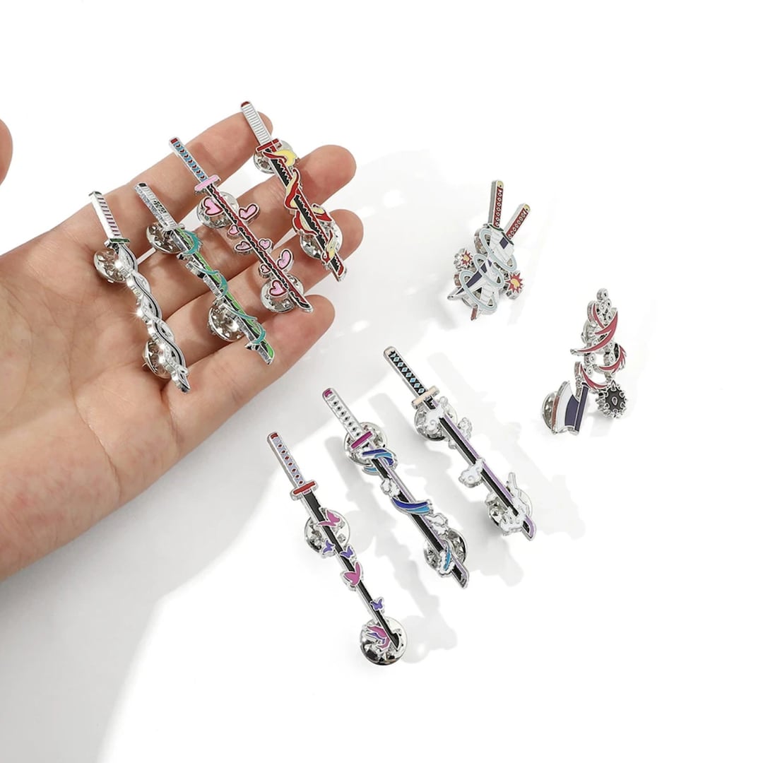 Demon Swords Anime Enamel Pins Katana Enamel Pins Japanese - Etsy