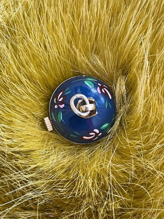 Beautiful Floral Enamel Ball Pendant Watch - Gem