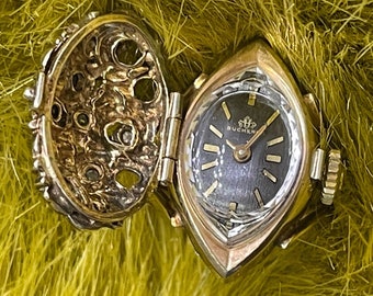 Vintage Bucherer 18k Solid Gold Watch Ring Yellow Gold Mechanical Watch ...