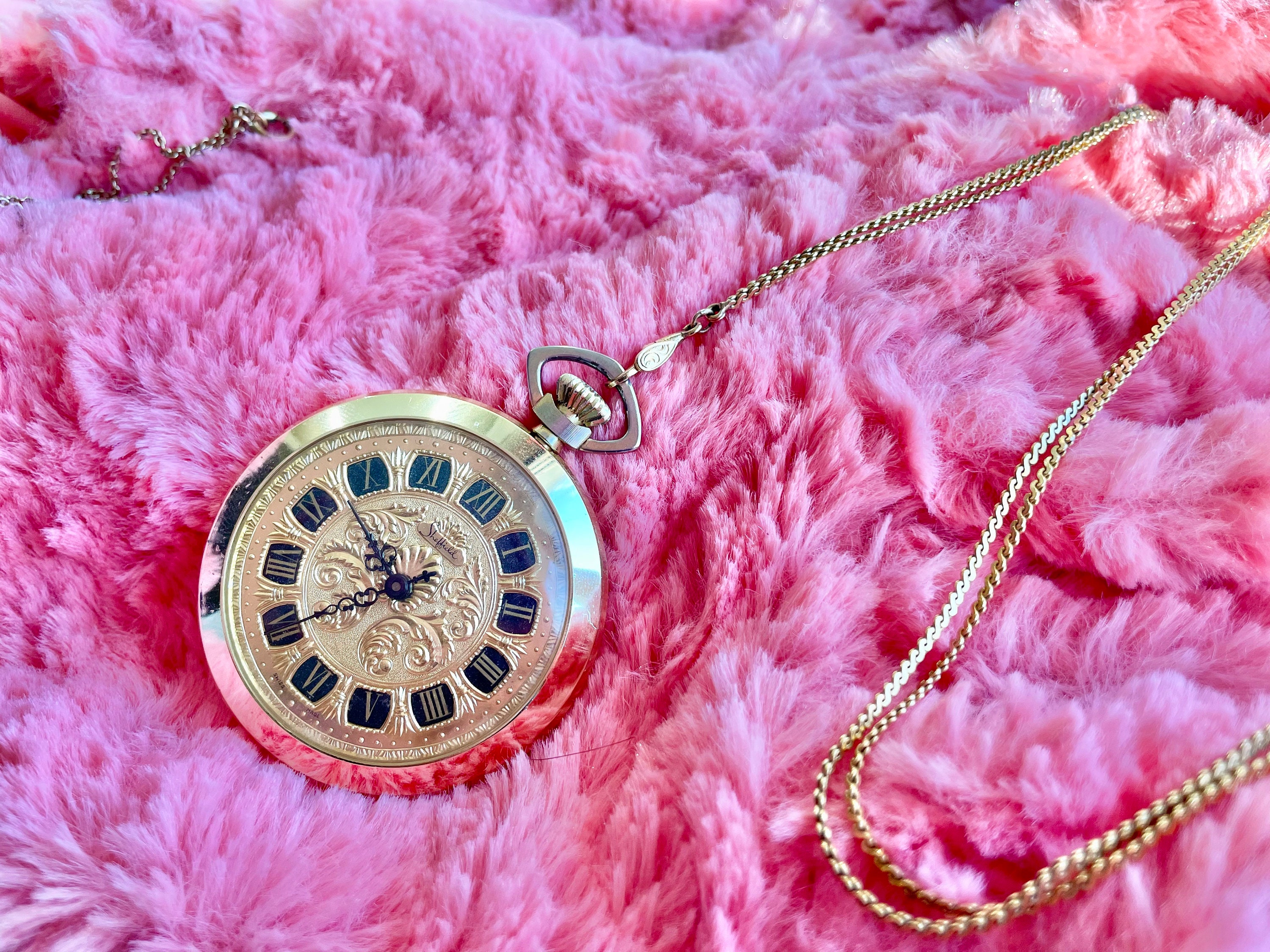 Vintage Sheffield Pocket Watch in Gold Tone - Etsy