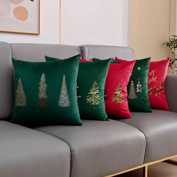 Red Christmas Pillows - Etsy