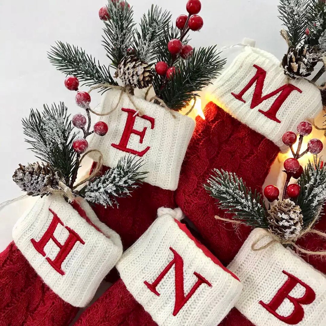 Personalized Embroidered Christmas Stockings Christmas Gift Monogram ...