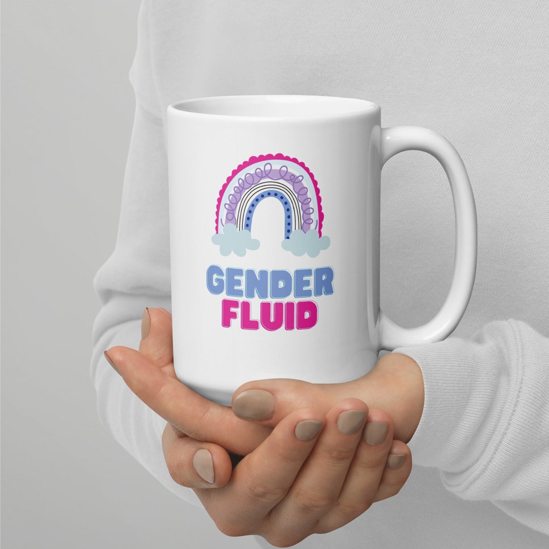 Gender Fluid White Glossy Mug, Non Binary, LGBTQ2, Gift, Pronouns, Love ...