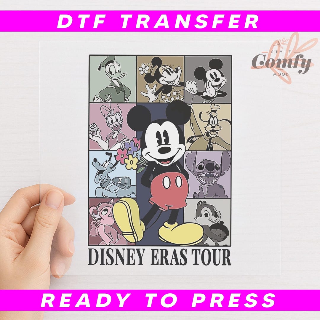Disney Eras Tour Mickey Mouse Characters DTF Transfer | Ready to Press ...