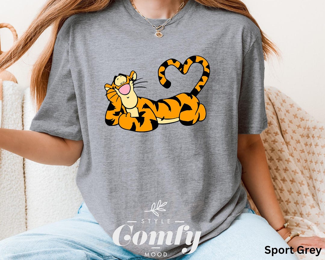 Tigger Heart Love Shirt, Winnie the Pooh Friends Tee, Cute Tigger ...