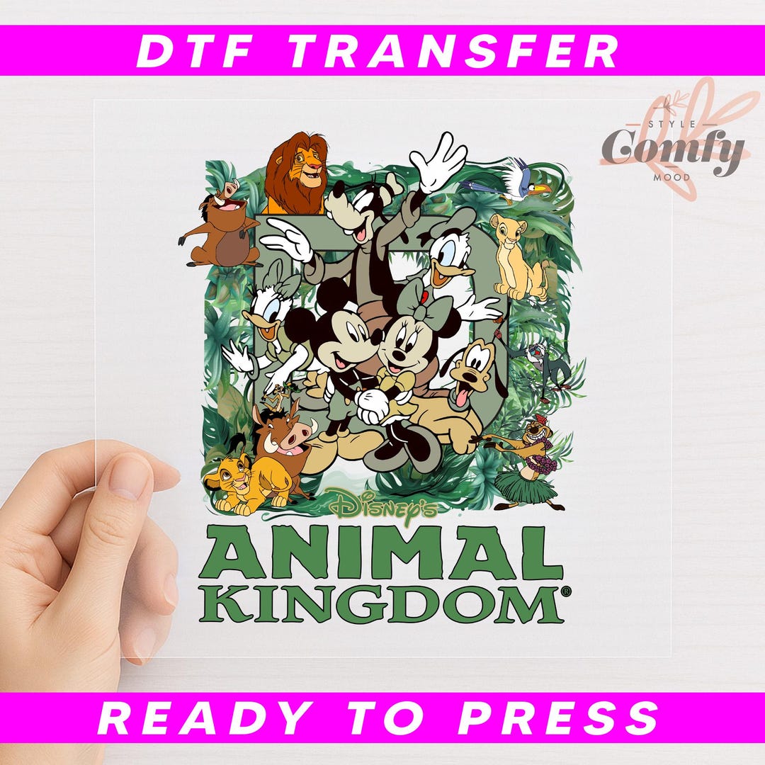 Disney Animal Kingdom Lion Jungle Heat Press Transfer DTF Ready to ...