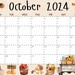 Editable October 2024 Calendar, Fall Autumn 2024 Digital Download ...