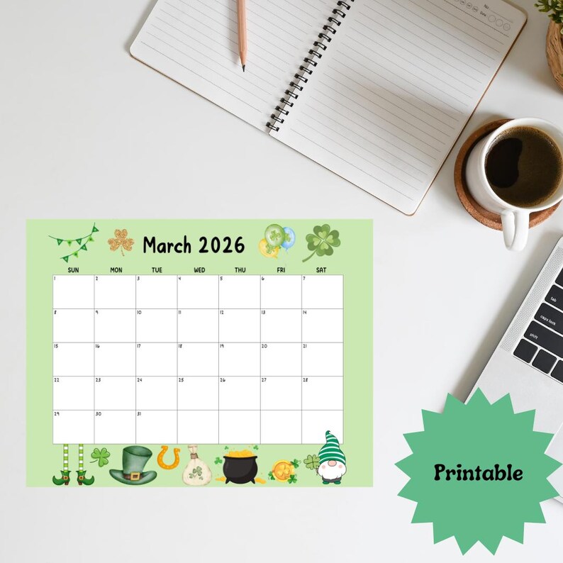 EDITABLE March 2026 Calendar Fillable Monthly Classroom Digital ...
