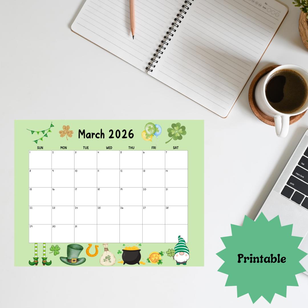 EDITABLE March 2026 Calendar Fillable Monthly Classroom Digital ...