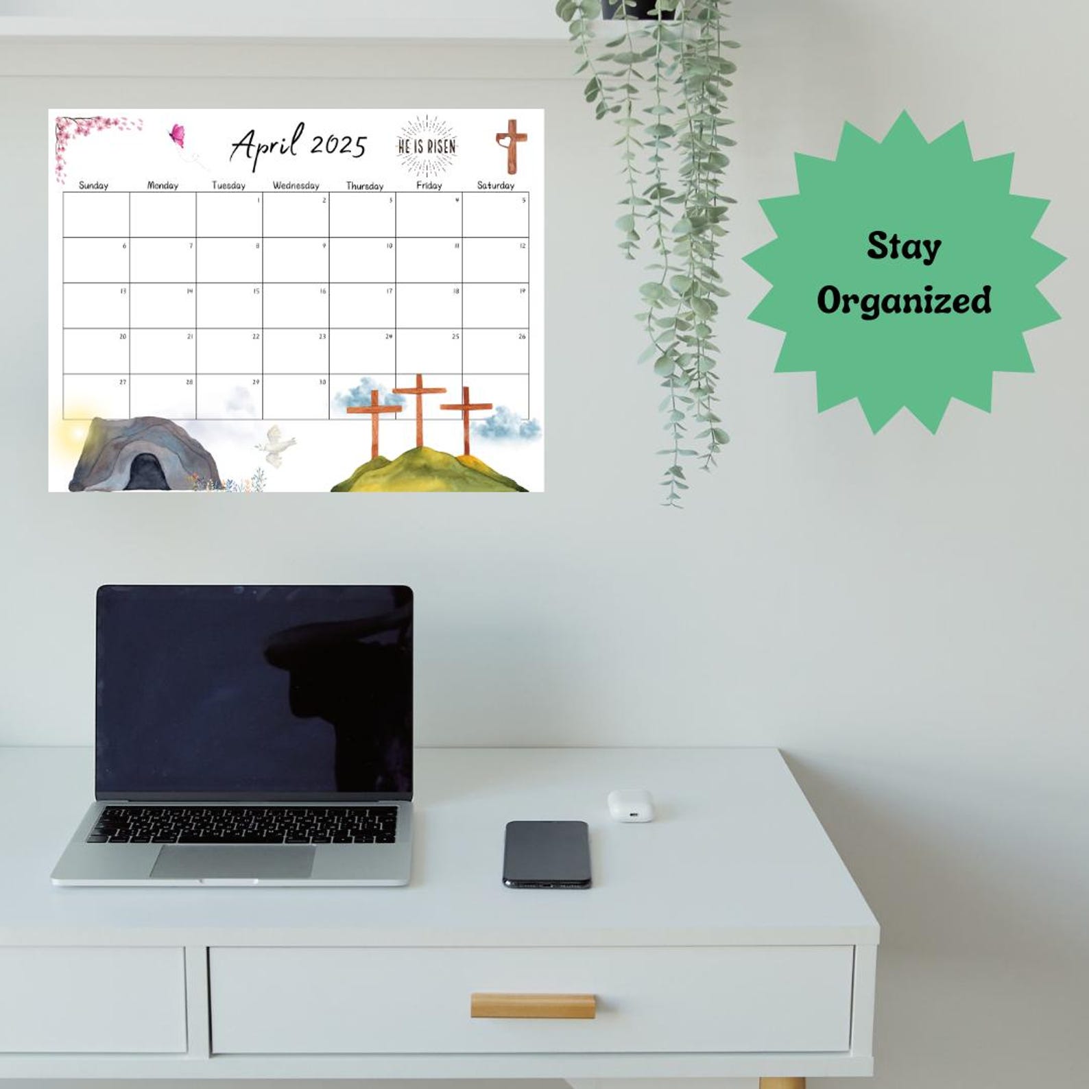 EDITABLE April 2025 Calendar, Easter Calendar, Activity Planner ...