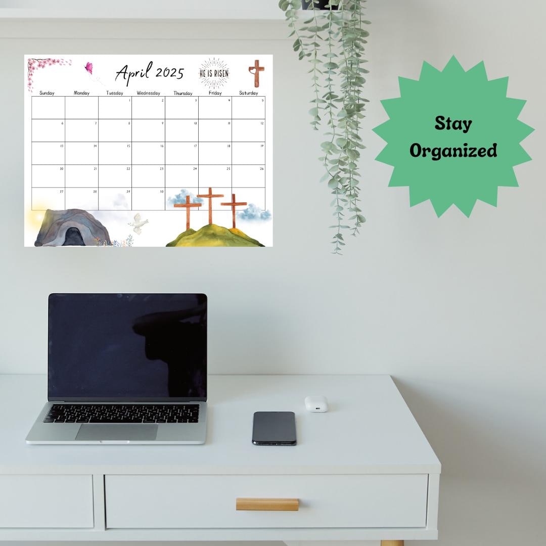 EDITABLE April 2025 Calendar, Easter Calendar, Activity Planner ...