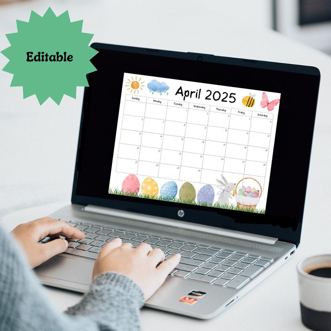 Editable April 2025 Calendar, Fillable Printable Activity Planner ...