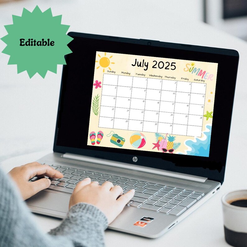 Editable July 2025 Calendar, Fillable Printable Planner Digital ...