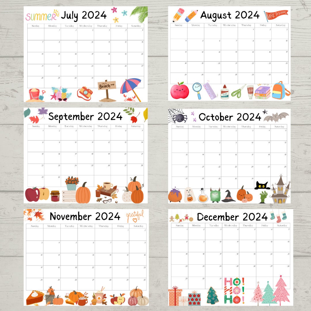 Editable Yearly 2024 Calendar Bundle Printable January Calendar 2024 ...
