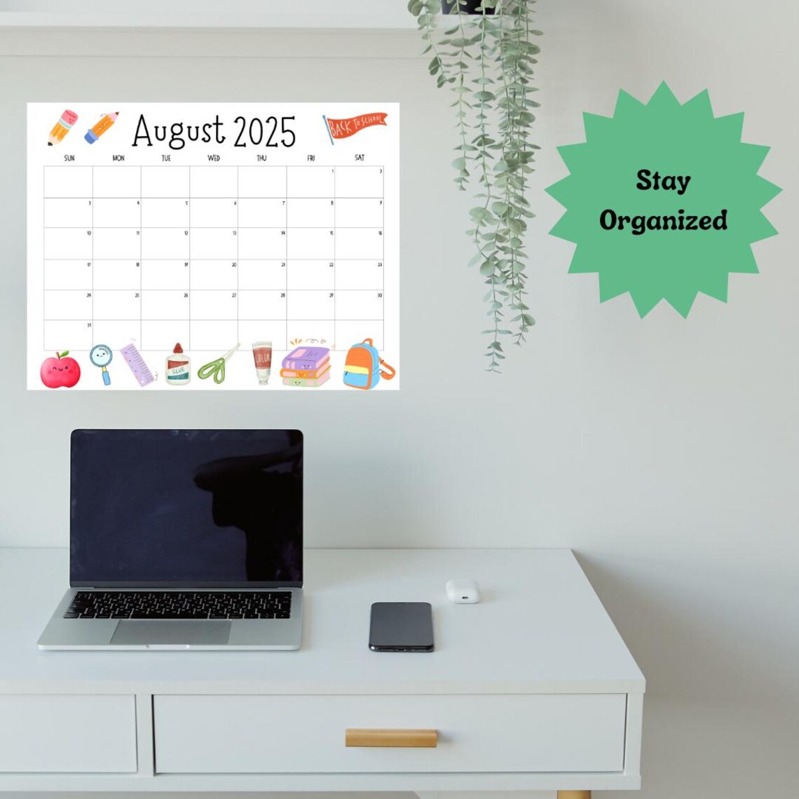 Editable August 2025 Calendar, Fillable Printable Digital Download ...