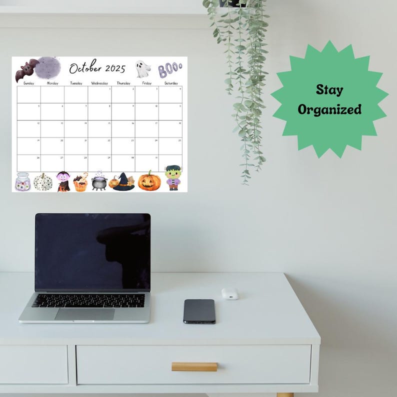 Editable October 2025 Calendar, Printable Fillable Digital Download ...