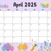 Editable April 2025 Calendar, Fillable Printable Planner, Classroom ...