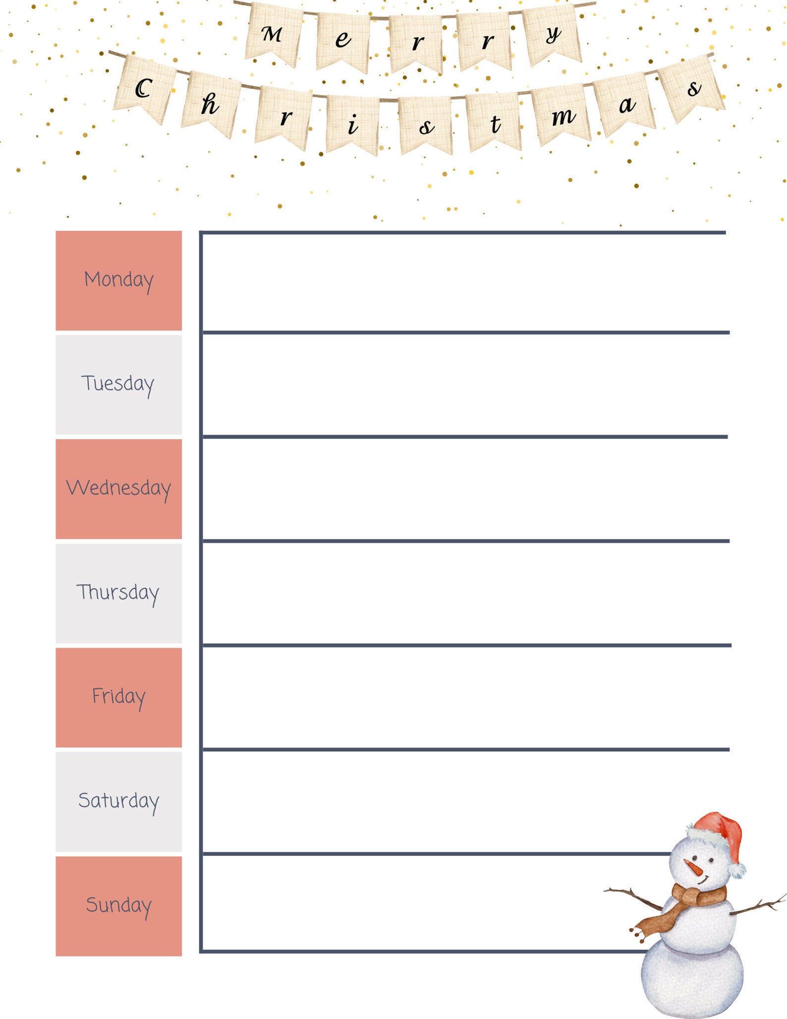 EDITABLE Meal Planning December 2023 Calendar, Weekly Printable ...