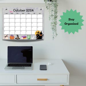 Editable October 2024 Calendar, Spooky Halloween Digital Download ...