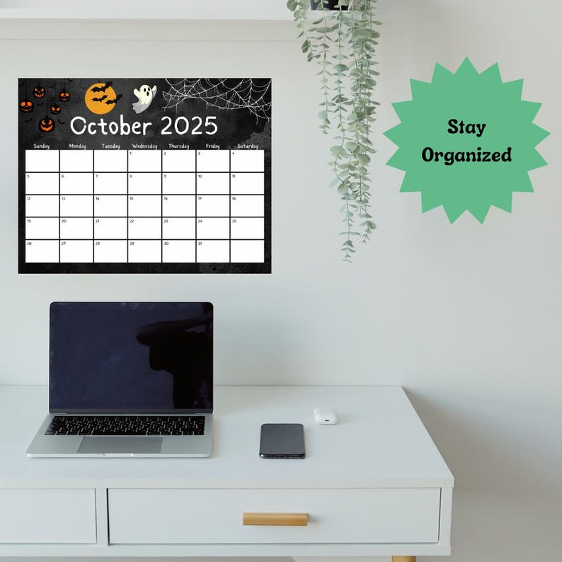Editable October 2025 Calendar, Printable Fillable Digital Download ...