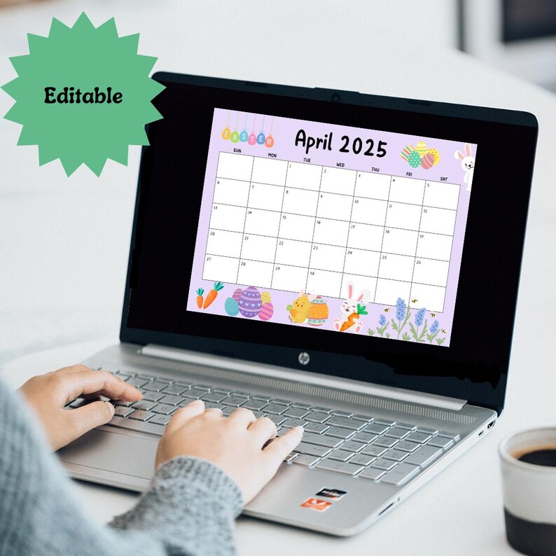 Editable April 2025 Calendar, Fillable Printable Planner, Classroom ...
